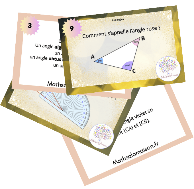 Flash cards Les angles - Maths à la maison